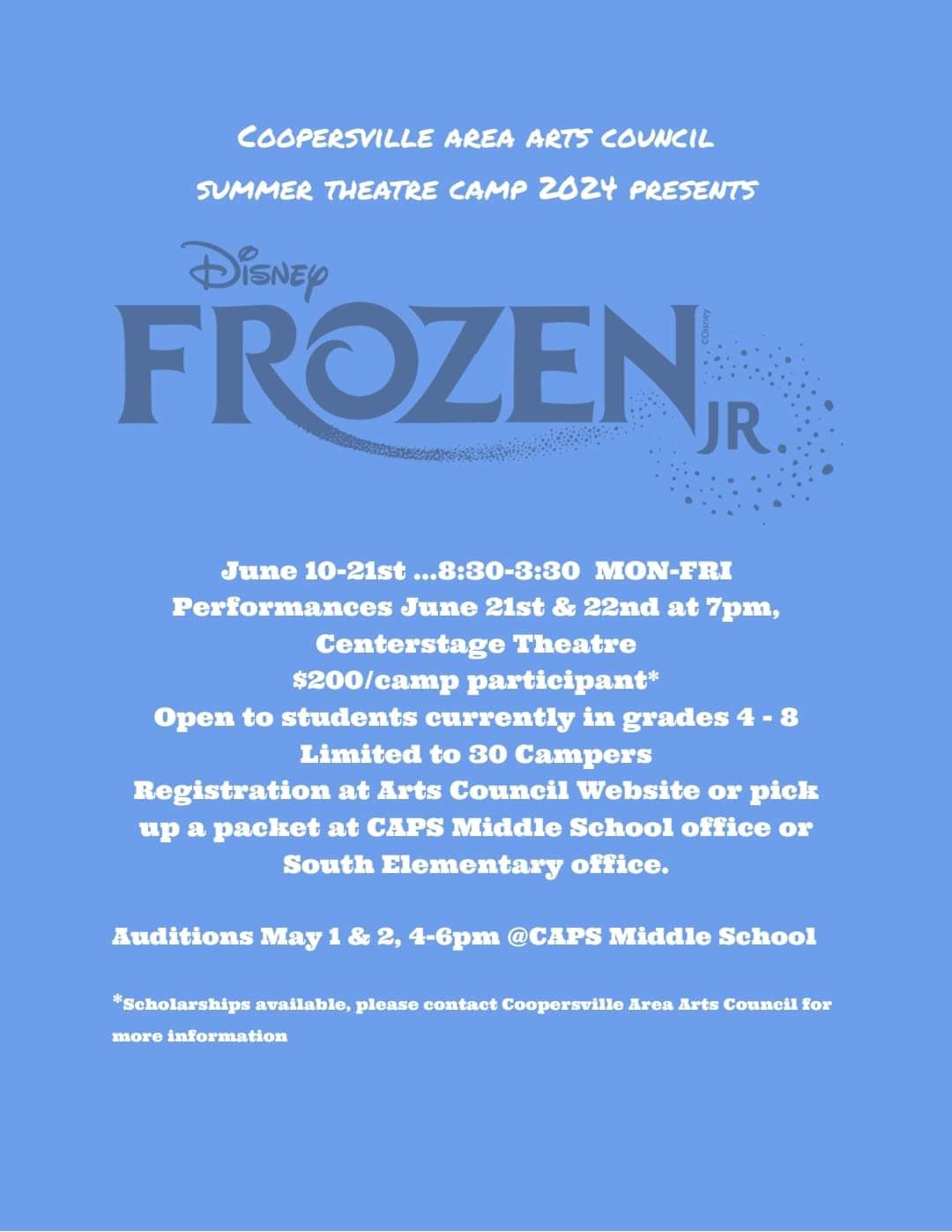 SUMMER THEATRE CAMP 2024 | CoopersvilleAreaArts
